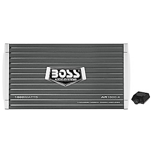 BOSS Audio Systems AR1600.4 4 Channel Car Amplifier - 1600 Watts, Full Range, Class A/B, 2-4 Ohm Stable, Mofet Power Supply, Bridgeable