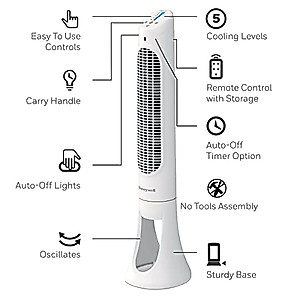 Honeywell QuietSet Tower Fan 5 Speed - White