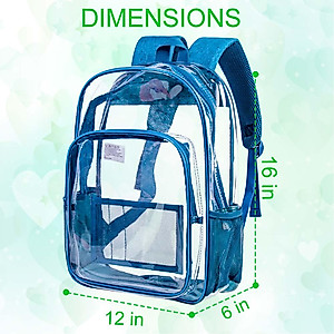gxtvo Clear Backpack, Heavy Duty Transparent Bookbag, See Through Backpacks for Women Men- Navy