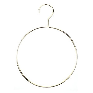Round Metal Hangers Bikini Hangers Simple Belt Ring Hanger Scarf Hanger for Bedroom Closet ( Golden ) Clothes Organizer Holders for Home