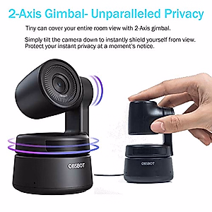 OBSBOT Tiny PTZ Webcam, AI-Powered Framing & Autofocus, Full HD 1080p Webcam with Auto-Exposure Zoom Power Gesture Selfie Video Camera for Online Class/Meeting Live and Streaming