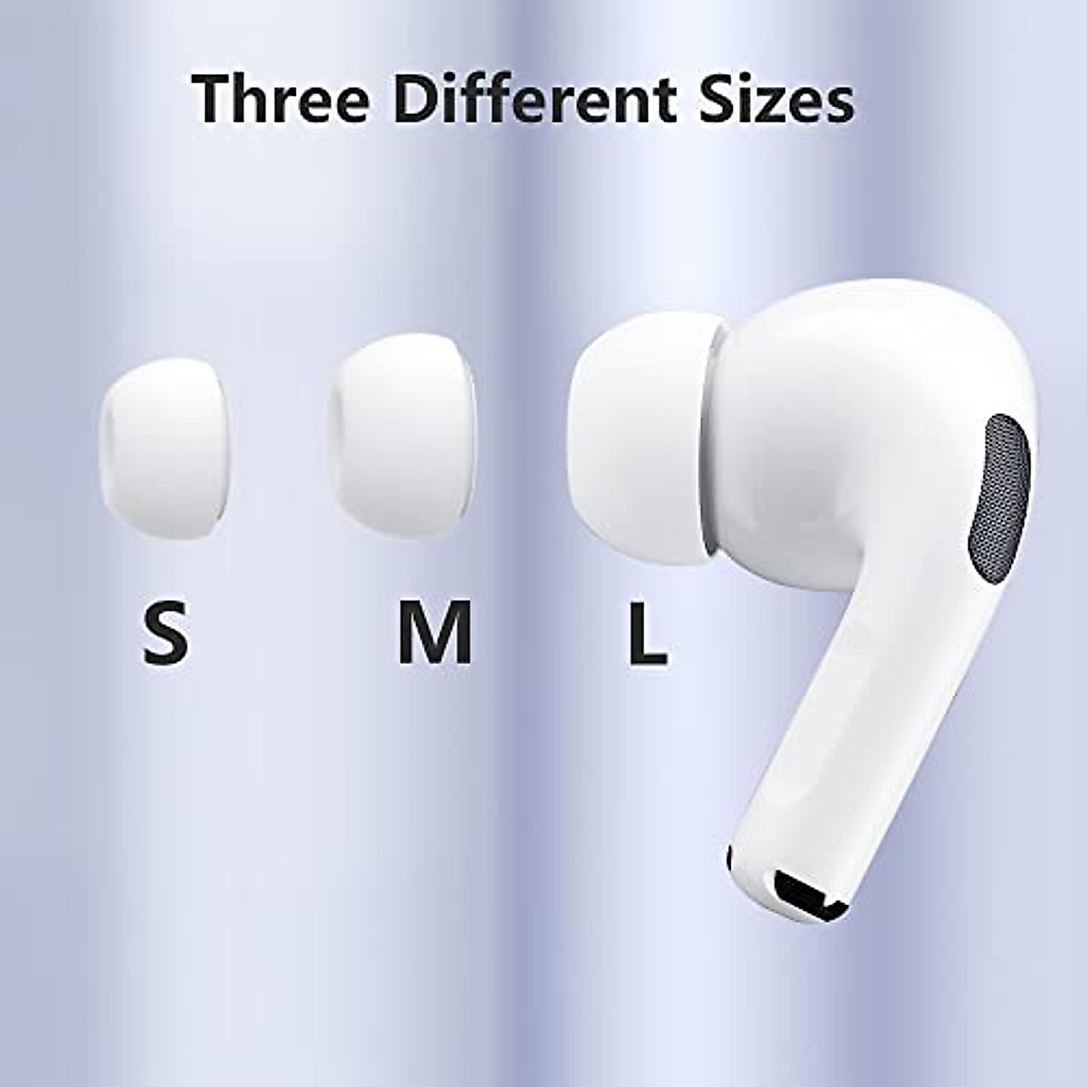 Kedoo [6 Pairs] Replacement Ear Tips for Airpods Pro and Airpods Pro 2nd 2022 Generation,Better Noise Cancellation Tips, Fit in The Charging Case (Sizes S/M/L, White)