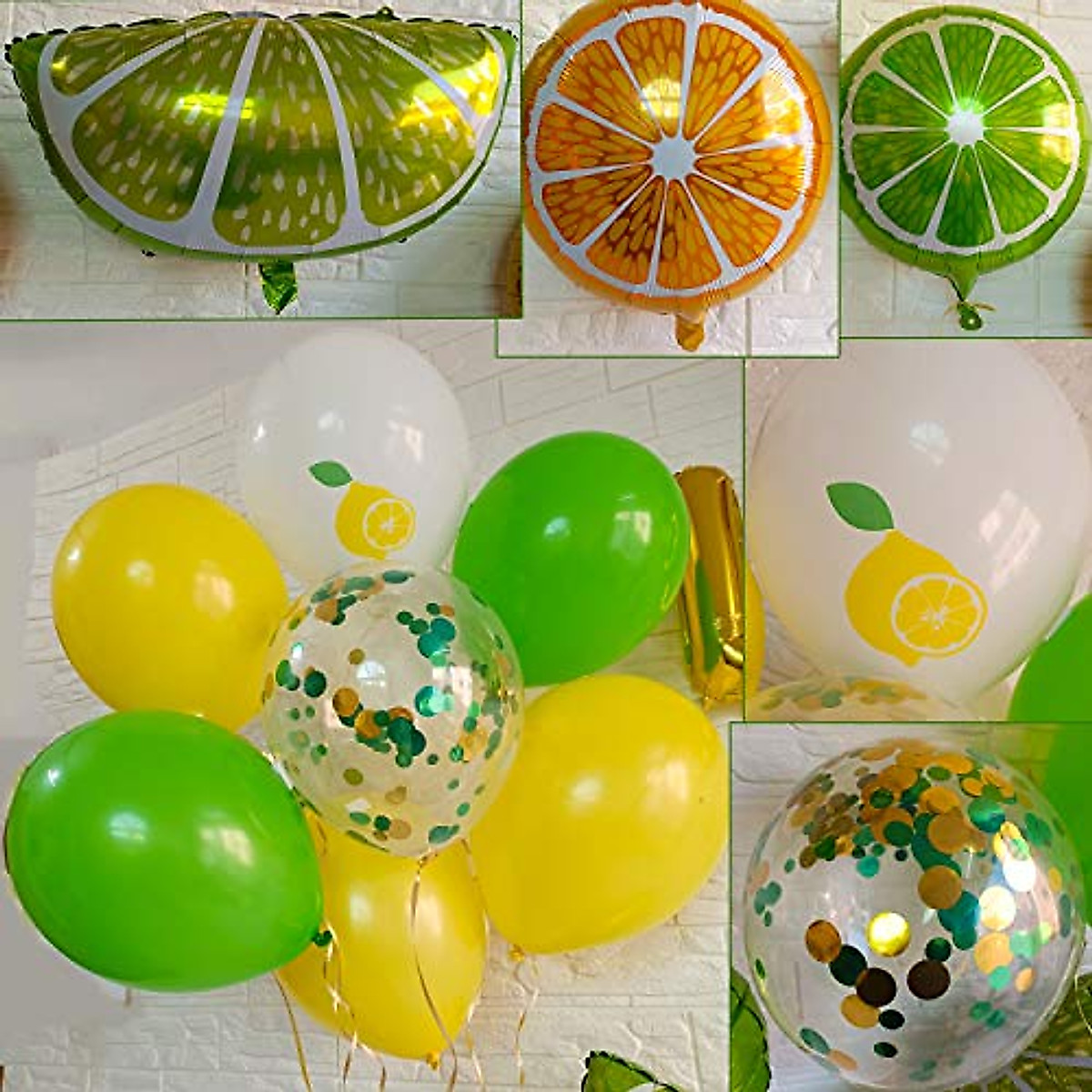 Lemonade Party Decoration Lemonade Foil Latex Balloons Banner,Lemonade Garland Decoration for Summer Lemonade Party