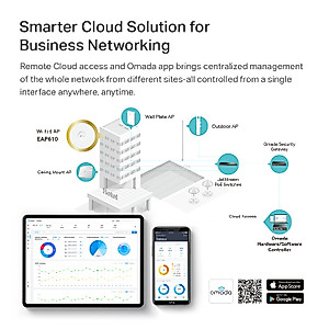 TP-Link EAP610 Ultra-Slim Wireless Access Point for Business | Omada True Wi-Fi 6 AX1800 | DC Adapter Included | Mesh, Seamless Roaming, WPA3, MU-MIMO | Remote & App Control | PoE+ Powered
