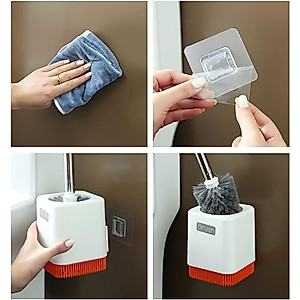 SAAKO Plastic Toilet Brush Wall Mounted Toilet Bowl Brush and Holder Set Home Modern Toilet Cleaner Brush for Bathroom Cleaning