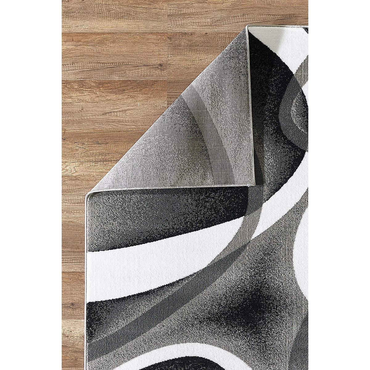Glory Rugs Modern Large Area Rug 8x10 Gray Swirls Carpet Bedroom Living Room Contemporary Dining Accent Sevilla 4816