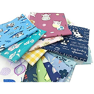 longshine-us 25pcs 12 Inch x 12 Inch No Repeat Design Premium Cotton Craft Fabric Bundle Squares Patchwork Lint DIY Sewing Scrapbooking Quilting Dot Pattern Artcraft