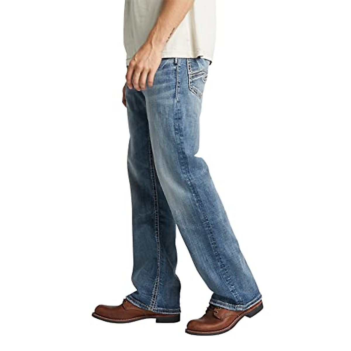 Silver Jeans Co. Men's Craig Classic Fit Bootcut Jeans, Medium Indigo LDS260, 36W x 32L