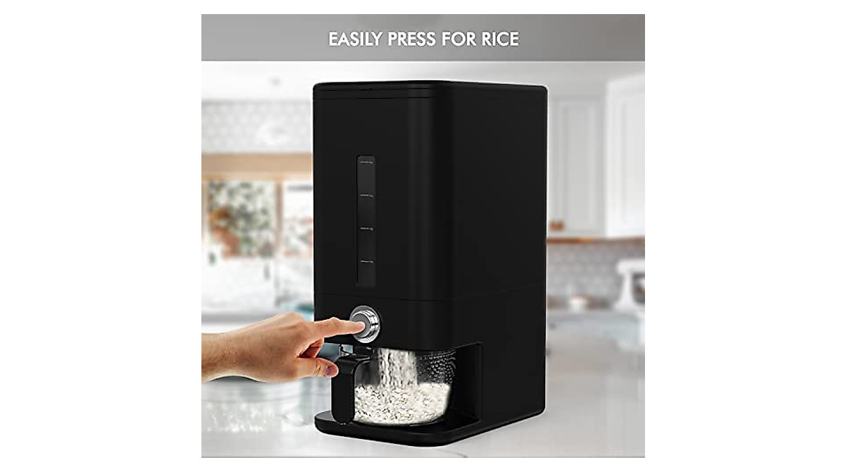 Retail Blade 25lb Rice Dispenser - Air Tight Grain & Rice Container ...