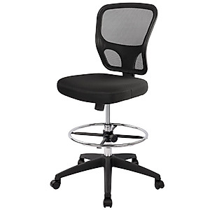 HYLONE Ergonomic Office Chairs, Office Drafting Chair, Rolling Stool Chair Armless Standing Desk Chair with Footrest Bar Stools for Home,Office & Bar