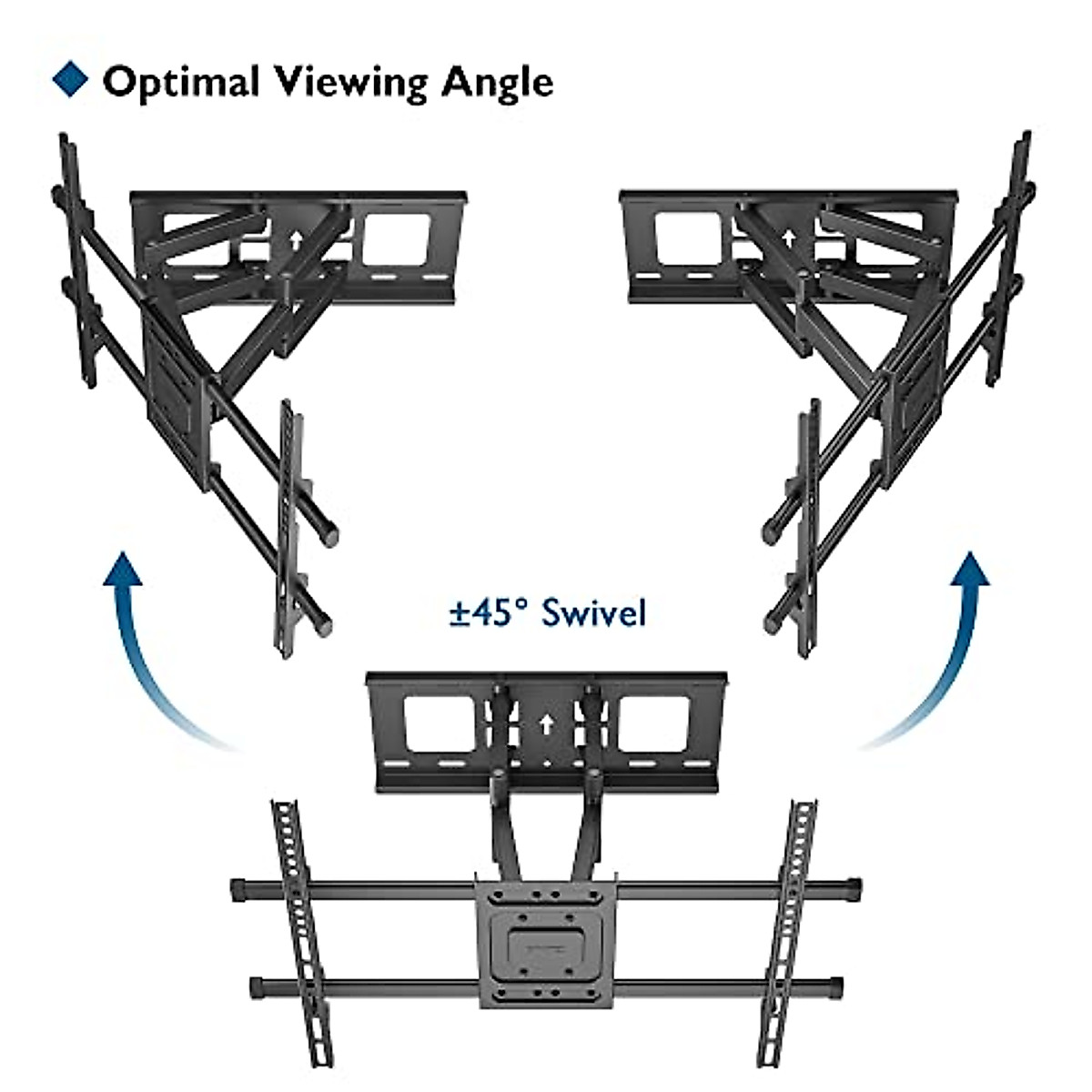 BONTEC Full Motion TV Wall Mount for 32-85 inch LED LCD OLED TVs, Swivel Tilt Level TV Mount Bracket with Articulating Dual Arms Hold up to 132lbs, Max VESA 600x400mm, Fits 12” 16" Studs