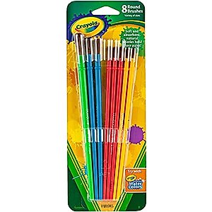 Crayola Paint Brushes, Painting Supplies, 8 pc, Assorted Colors & Sizes (117501)
