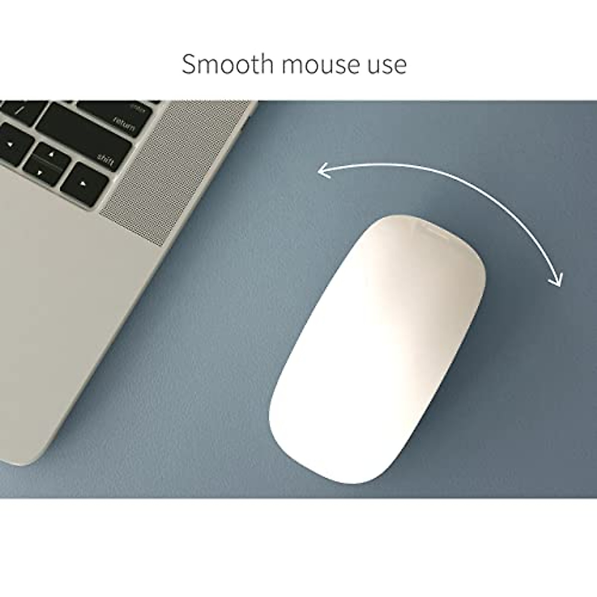 RENMTURE Dual-Sided Desk Pad, Natural Cork & PU Leather Large Mouse mats for Office and Home Work, Desk Protector Non-Slip, Waterproof, Easy Clean (Blue Gray, 36"x17")