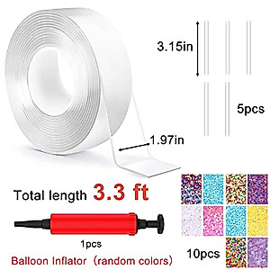 BABORUI Nano Bubbles Tape Kit, Nano Bubble Tape Toy Kit with Glitter and Inflator, Double Sided Super Elastic Bubble for Kids Girls Adult Party Favors Gifts Fidget Toy Craft