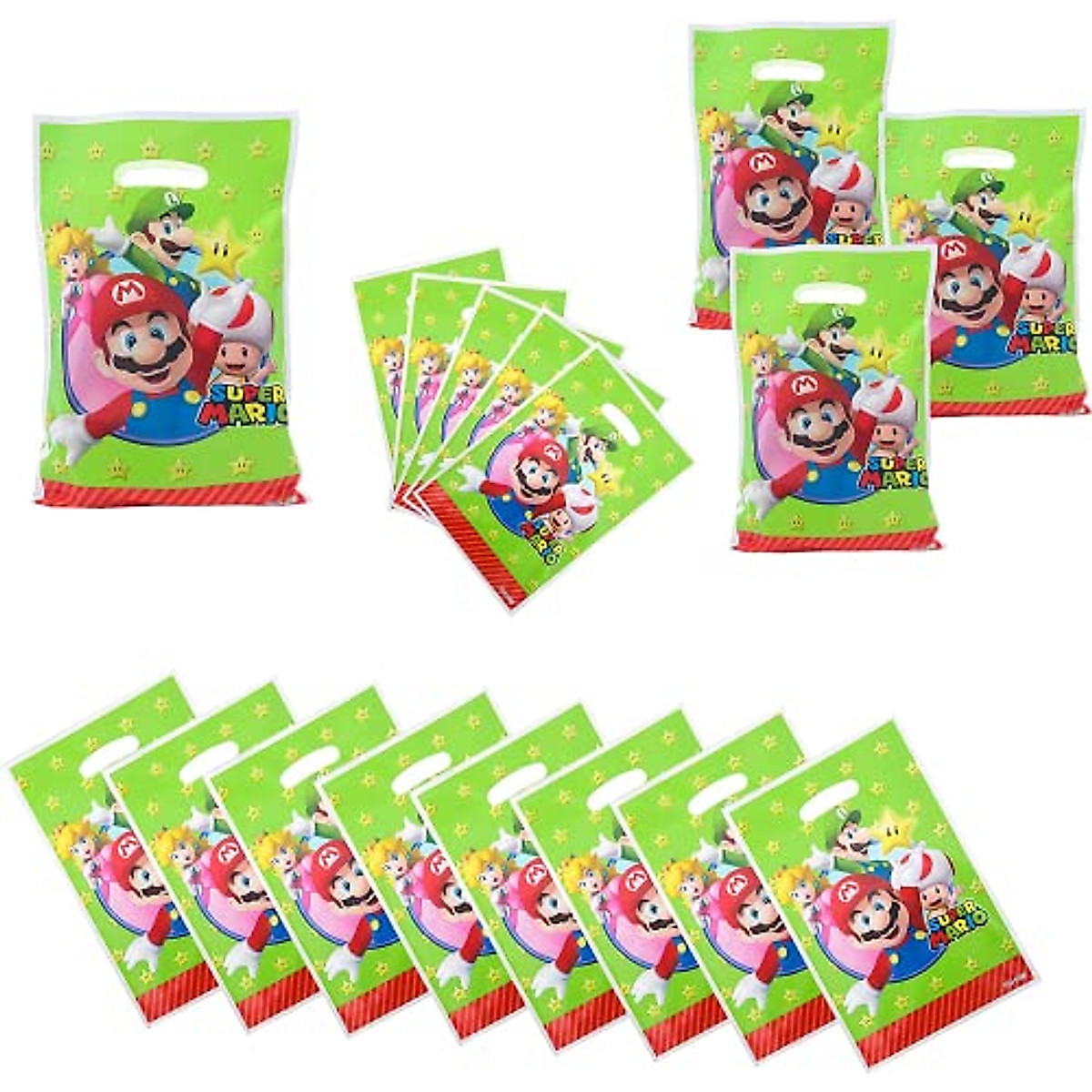 30 Packs mari，o Party Gift Bags,Gift Bags Party Supplies for Kids Cute marioo Themed Party, Birthday Decoration Gift Bags Well for Girls or Boys