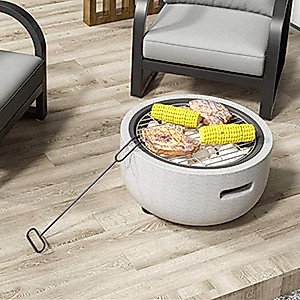 Wyxy Brazier for Garden and Patio, Barbecue Camping Bowl Barbecue with Poker, Barbecue Rack, Mesh Cover, Grate with Mesh Cover 45 35cm