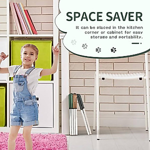 CasaZenith Step Stool Foldable, 9'' Folding Step Stool for Kids & Adults 300 Lb Capacity, Lightweight Small Collapsible Step Stool with Handle, Stepping Stools Suitable for Kitchen Bathroom (Gray)