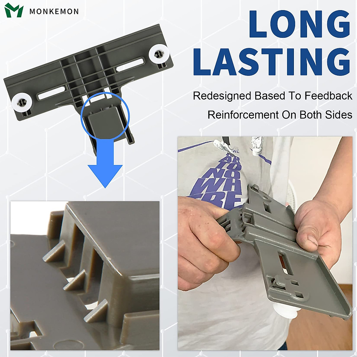 2 Packs W10350375 UPGRADED Dishwasher Replacement Top Rack for kenmore whirlpool Dishwasher Parts, Replace W10712395 AP5957560, Dishwasher Upper Rack Parts Fit for WDT730PAHZ0 WDTA50SAHZ0 WDT970SAHZ0