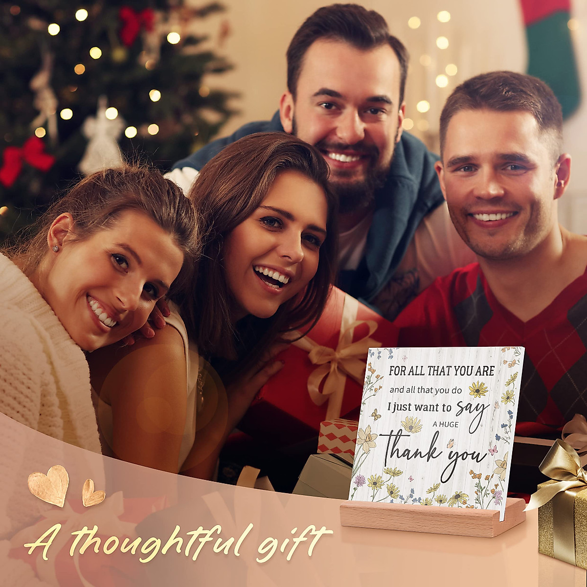 Unique Thank You Gifts for Women - Personalized Desk Card with Thanks Words - Christians Gifts for Women， Funny Thank You Gifts for Coworkers Best Friends Nurse Teacher Family Boss