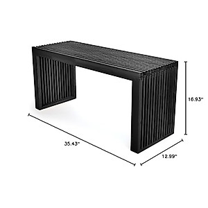 APRTAT Bamboo Dining Bench, 35 inch Farmhouse Decor Indoor Kitchen Table Bench, Entryway Shoe Rack Bench, Outdoor Bench, Solid Bamboo Benches for Living Room, Hallway, Bedroom, Bathroom