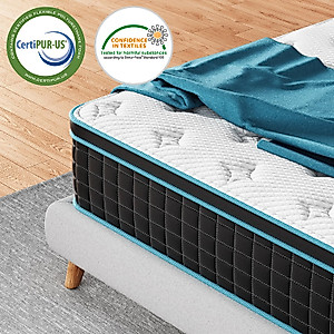 Povirt Twin Mattress, 12 Inch Hybrid Twin Size Mattress in a Box, Cool Memory Foam and Pocket Coils Innerspring Mattress for Pressure Relief & Motion Isolation, Medium Firm Feel
