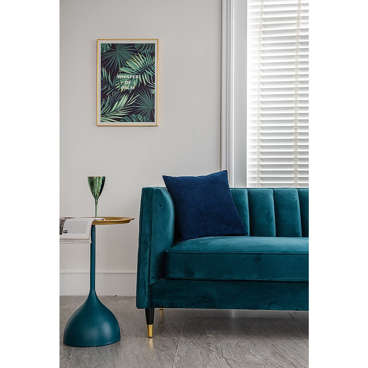 DEZENE Couch Pillow Cases 18x18 Navy: 2 Pack Cozy Soft Velvet Square Throw Pillow Covers for Farmhouse Home Decor