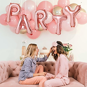 52 Pcs Rose Gold Letter Balloons 16 Inch Mylar Foil Alphabet A-Z Balloon Custom Personalized Phrase Banner Reusable for Birthday Baby Shower Wedding Anniversary Party Decoration