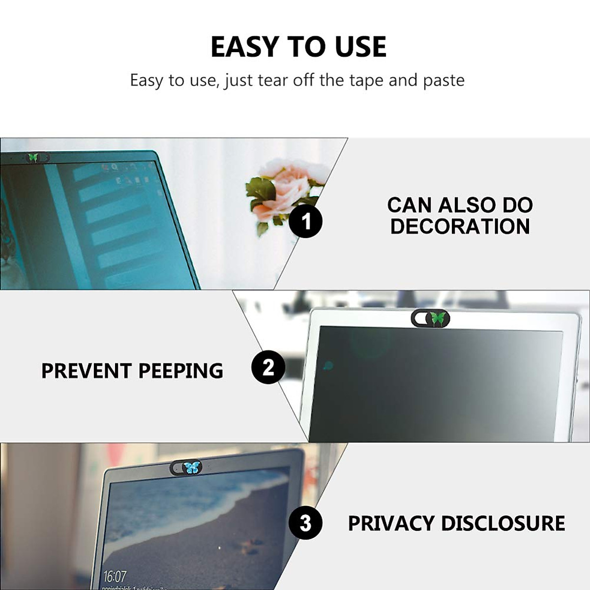 SOLUSTRE 9pcs Lens Cover Webcam Cover Cover Computer Tablet Cam Cover Limpiador De Tablet Privacy Cover Slide Heart-shaped Laptop Lens Cap Slideshow Slider Abs