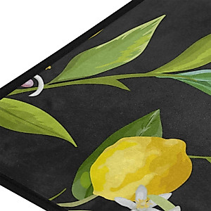 Blueangle Lemon Flower Pattern Professional Grade Anti-Fatigue Kitchen & Office Comfort Mat, 20x39, Non-Slip Bottom