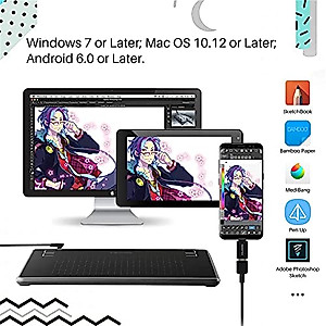 IULJH 4x3 Inch Ultralight Digital Pen Tablet Graphics Drawing Tablet with Battery-Free Stylus