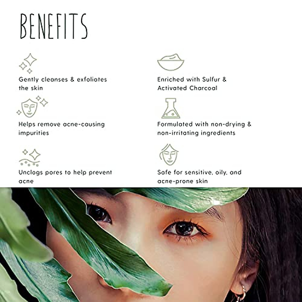 TreeActiv Acne Charcoal Face Wash, 8 Fl oz, Daily Face Wash with Sulfur Honey, Charcoal Exfoliating Face Cleanser, Mens Face Wash for Acne, Deep Cleansing Charcoal Face Wash for Women and Men, 425+ Uses