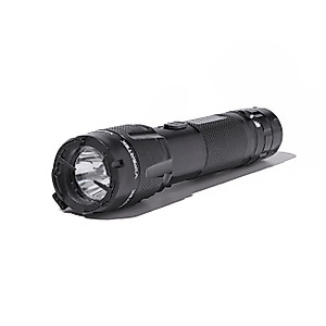 VIPERTEK VTS-T03 Aluminum Stun Gun for Self Defense Rechargeable with LED Flashlight, Black
