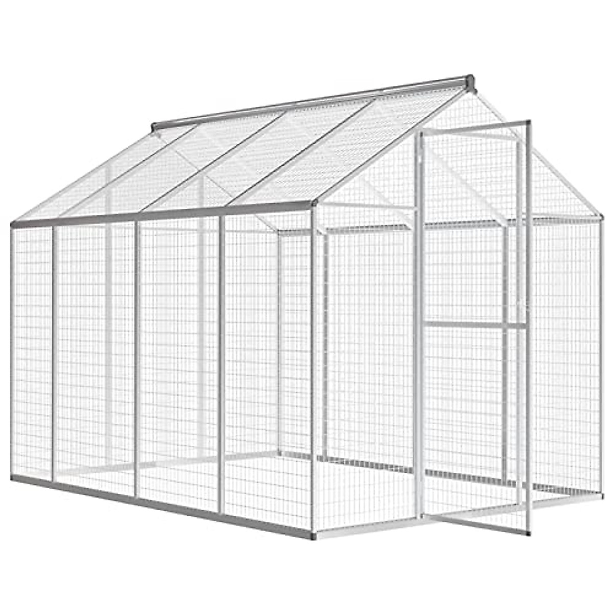 Tidyard Outdoor Aviary Aluminum, Walk-in Aviary with Heavy-Duty Hinged Door, Playing, Exercising, Training Wire Mesh 70"x95.3"x75.6"