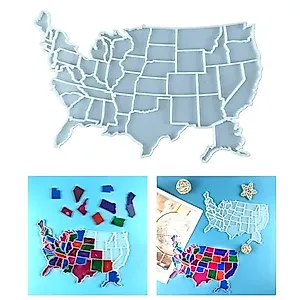 Silicone Jewelry Tray Epoxy Resin Casting Mold US Map Mat Teapot Mat Tray Mold for Jewelry Making Table Wine Tray Resin Silicone molds for Jewelry