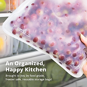Greater Goods Reusable Food Storage Bags - BPA Free, Food Grade Ziplock Freezer Bags Made from PEVA (2 Small + 4 Medium + 2 Large)