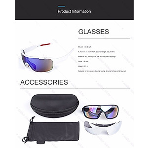 Lorsoul Polarized Sports Cycling Sunglasses Bike Glasses for Men Women Running Driving Fishing Golf Baseball Racing Ski Goggles (White/Red)