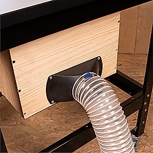 POWERTEC 70150 Rectangular Dust Hood Collector – ABS Plastic, 4 Inch OD Attachment for Woodworking Dust Collection Hose and Fittings