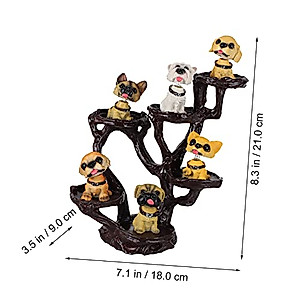 Veemoon 1 Set Bobble Head Puppy Ornament Memorial Ornament Ornaments for Crafts Adorno para Mesa De Puppy Dog Glasses Holder Shaking Head Toy Animal Model Figure Table Adornments