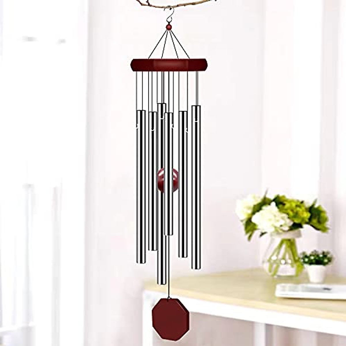 2 Pack Pgzsy Memorial Wind Chimes Outdoor Large Deep Tone, Wind Chime Outdoor Sympathy Wind-Chime Personalized with 6 Tuned Tubes, Elegant Chime for Garden Patio Balcony and Home