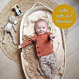 Yunioo Deluxe Baby Changing Basket with Extra Travel Diaper pad, Foam Changing pad and Water Repellent Cover, Cotton Rope Moses Basket, Changing Table Topper for Dresser (Sydney White Beige)