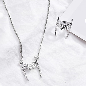 Sphers Dr Strange Wanda Maximoff Necklace Scarlet Witch logo Necklace Tiara Crown Pendant Women Gift Superhero Cosplay Costume Jewelry Silver