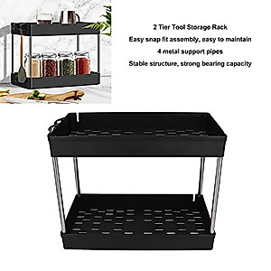 2 Tier Storage Shelf, Easy Assembly Floor Organizer Rack Stable Multifunctional for Dormitory for Office