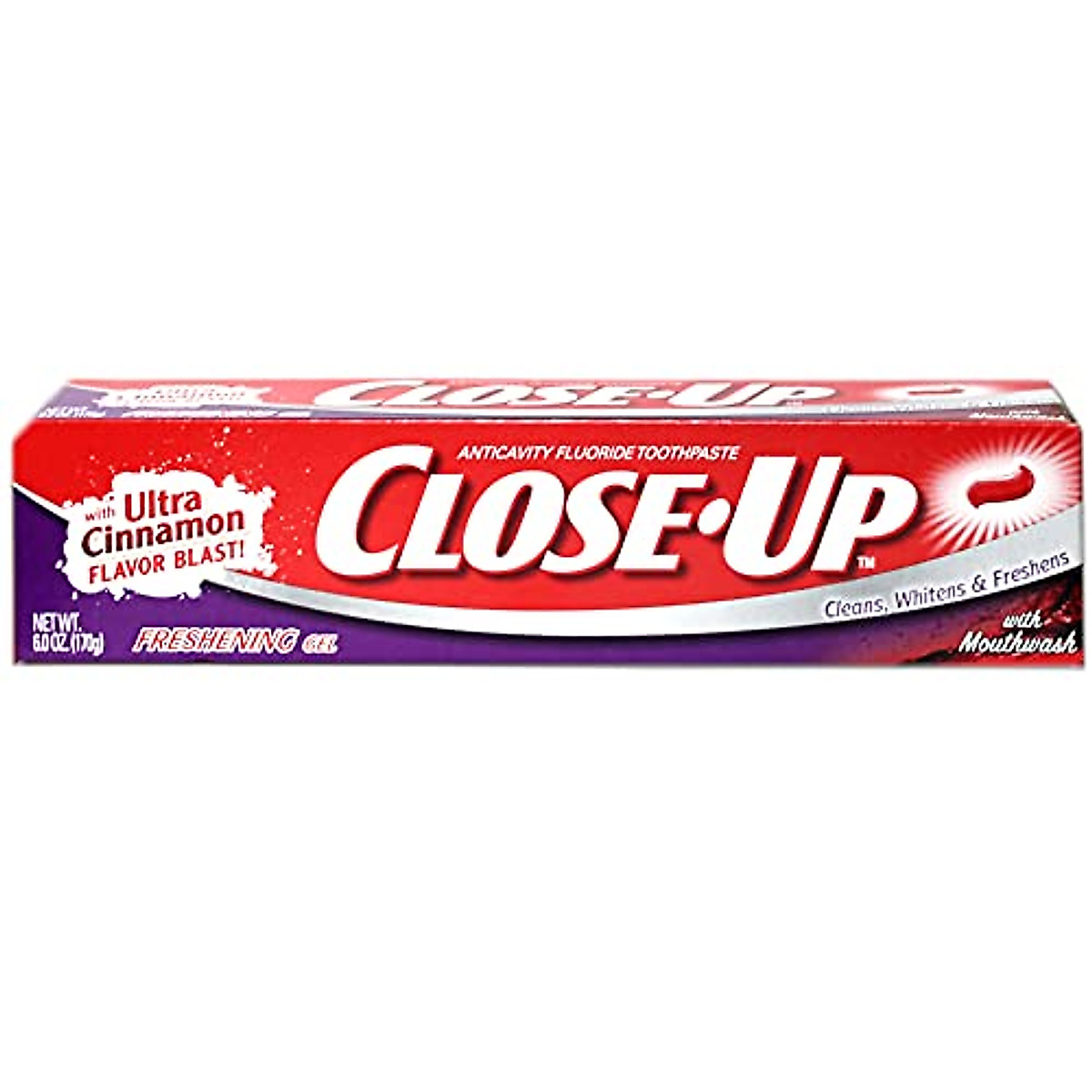 Close-Up Anticavity Fluoride Toothpaste Gel Cinnamon - 6 oz, Pack of 6
