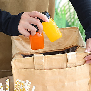 Moretoes 64pcs 4oz Plastic Juice Bottles with Caps, Mini Shot Bottles with Caps, 4 Oz Small Plastic Juice Containers with Lids and Label, Funnel and Brush, Reusable Plastic Bottles for Juicing