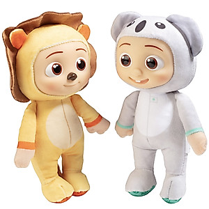 CoComelon 8-Inch JJ Lion & Koala Plush 2-Pack - Officially Licensed Soft & Squishy Stuffed Animal Doll Toys - Gift for Kids, Boys, Girls, Toddlers, Preschoolers - Ages 1-3 - Set of 2