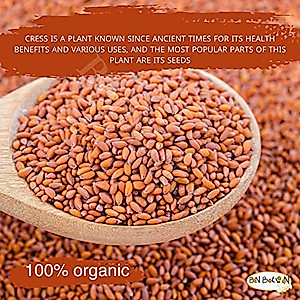 bonballoon ( 26.45 oz / 750 gm ) Organic Herbal Garden Cress Seed Seeds Lepidium Sativum Halim Chandrashoor Chandrasur Cresson De Fontaine For Agriculture & Health حب الرشاد, 26.45 Ounce / 750 gm
