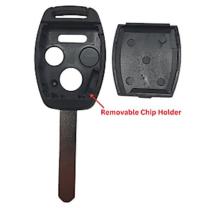 BEST KEY SOLUTION, Keyless Entry Remote, Car Key Fob Shell Cover Replacement fits to 2003 2004 2005 2006 2007 2008 2009 2010 2011 2012 Honda Accord Civic CR-V Pilot (Pack of 2) (3 Button)