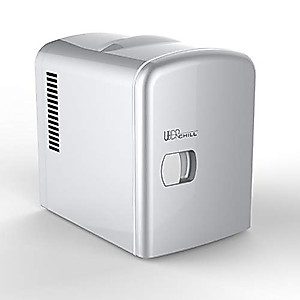 Uber Appliance Mini Fridge for Beauty, Skin Care, Makeup, Cosmetics Storage-6 can Capacity Portable Refrigerator Cooler and Warmer-Thermoelectric Technology-for Bedroom, Office, Dorm or car