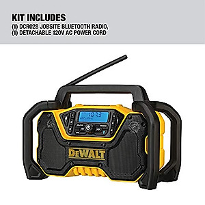DEWALT 12V/20V MAX* Portable Radio, Bluetooth, Cordless, Jobsite, Tool Only (DCR028B) , Black