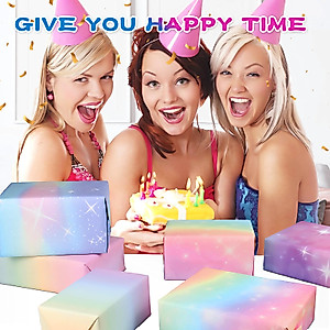Girls Wrapping Paper Birthday Gift Wrap Set,Birthday Wrapping Paper Sheets,Fairy Wrapping Paper for Girl Women Female Girly Birthday Paper Birthday Wrap Present Wrap Gift Wrapper Gift Wrapping Paper,6 sheets
